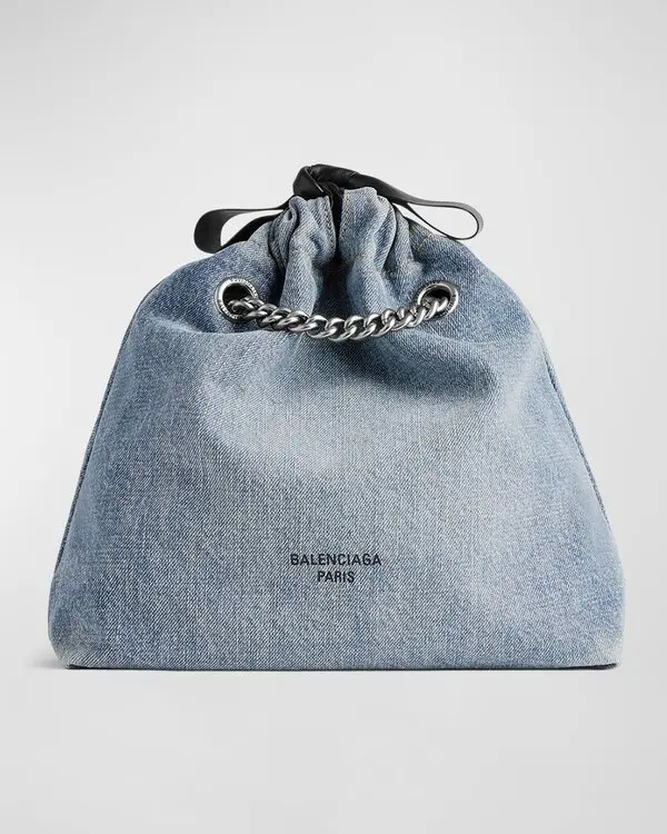 Balenciaga Small Crush Tote Bag - Denim Blue - 43% Off | Editorialist